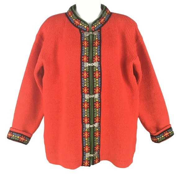 Nesjar | Sweaters | Vtg Nordic Wool Cardigan Sweater Size M Metal Clasp ...